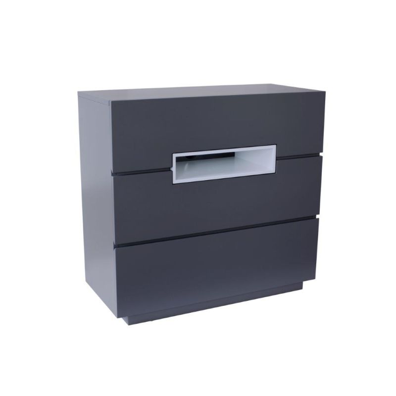 Graphite Grey Three Drawer Chest of Drawers by Gillmore British Design